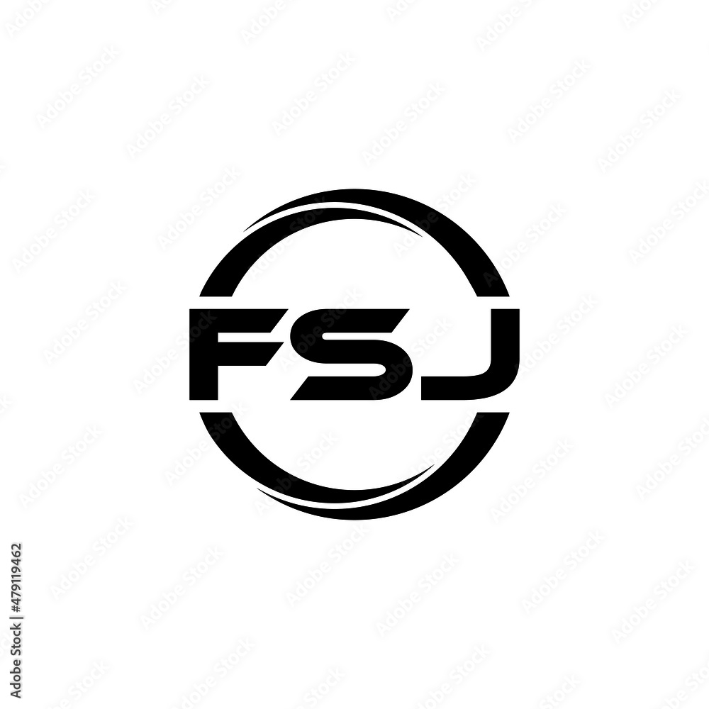 FSJ letter logo design with white background in illustrator, vector ...
