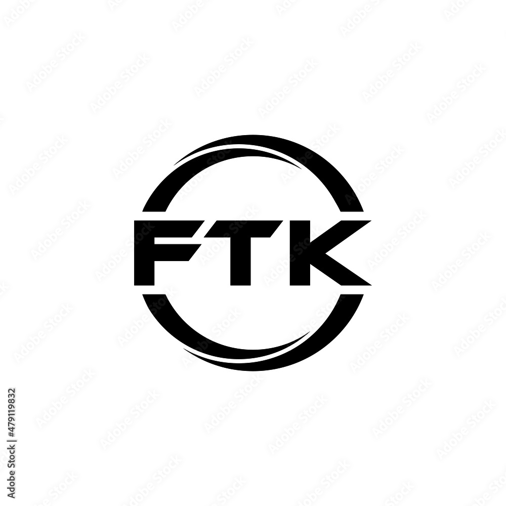 FTK letter logo design with white background in illustrator, vector ...