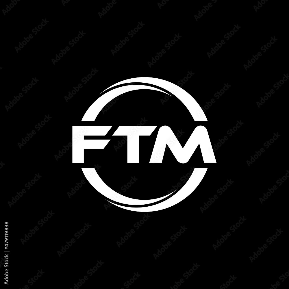 FTM letter logo design with black background in illustrator, vector ...