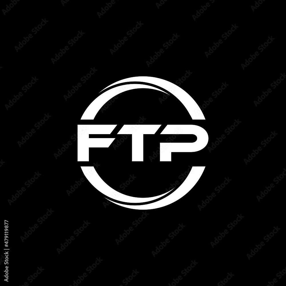 FTP letter logo design with black background in illustrator, vector ...