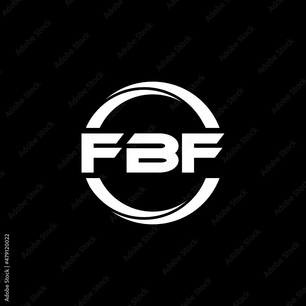 FBF letter logo design with black background in illustrator, vector ...