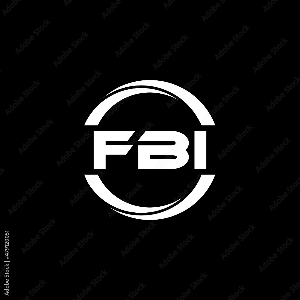 FBI letter logo design with black background in illustrator, vector ...