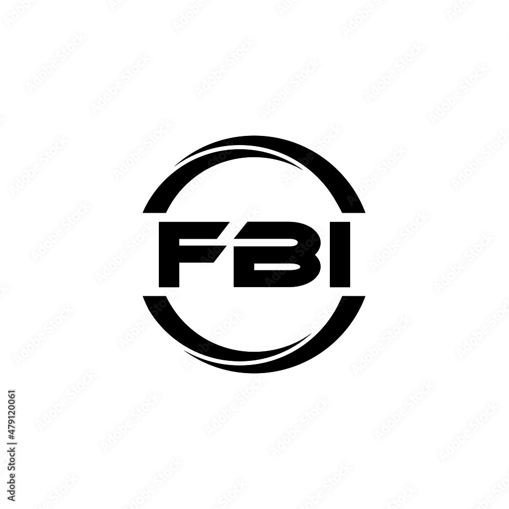 FBI letter logo design with white background in illustrator, vector ...