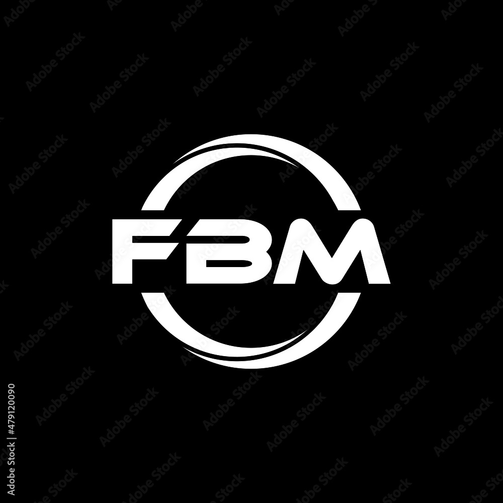 FBM letter logo design with black background in illustrator, vector ...