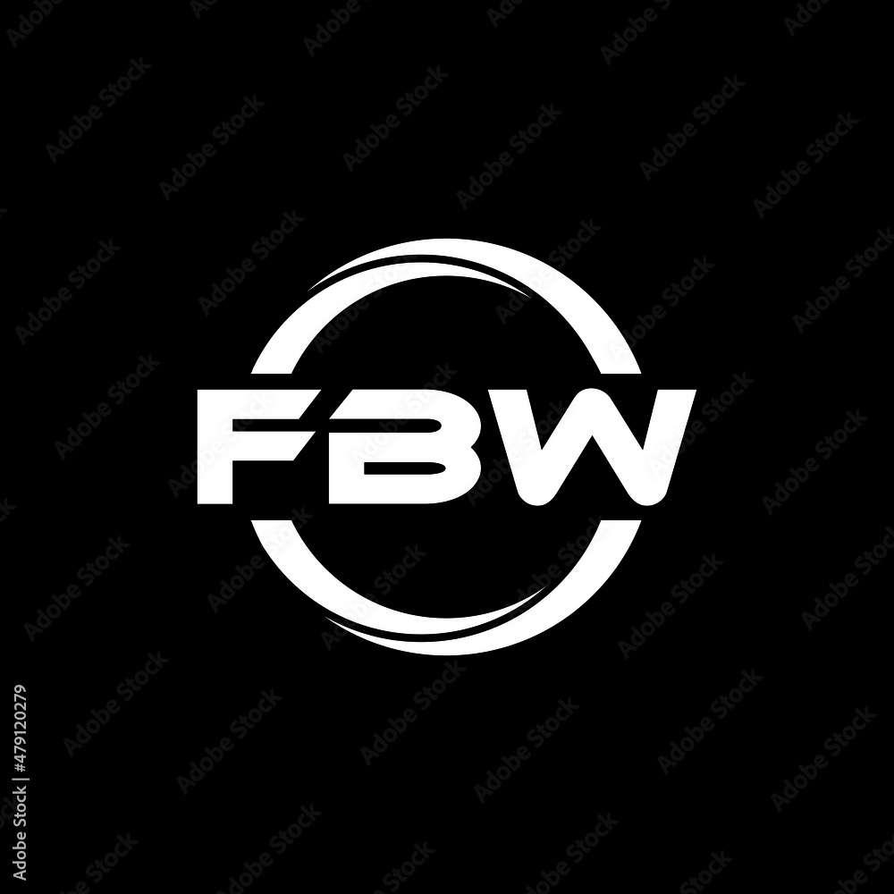 FBW letter logo design with black background in illustrator, vector ...