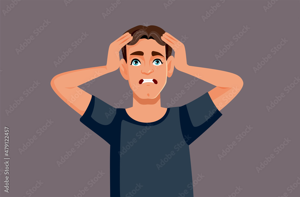 Exasperated Desperate Man Vector Cartoon Illustration Stock Vector ...