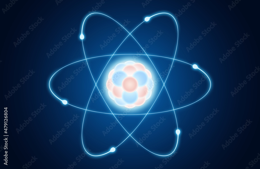 atom vector illustration black background basic Stock Illustration ...