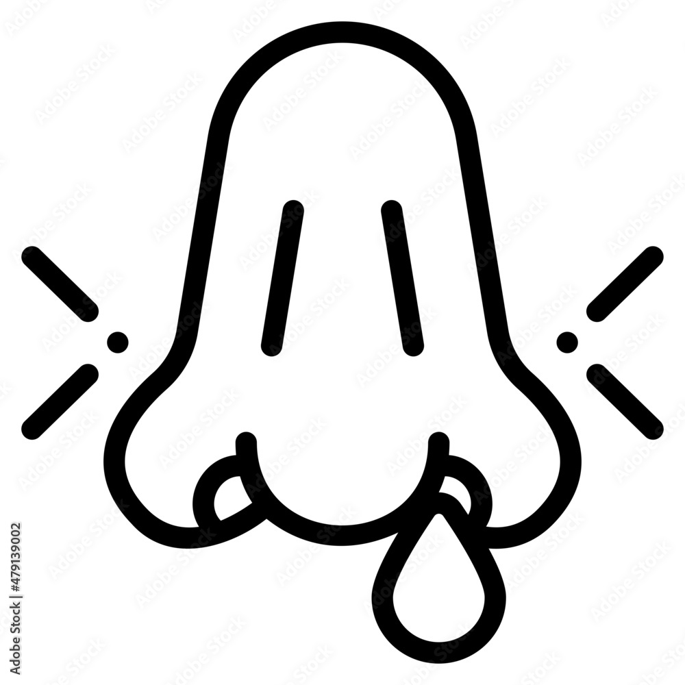 nose bleeding outline icon Stock Vector | Adobe Stock