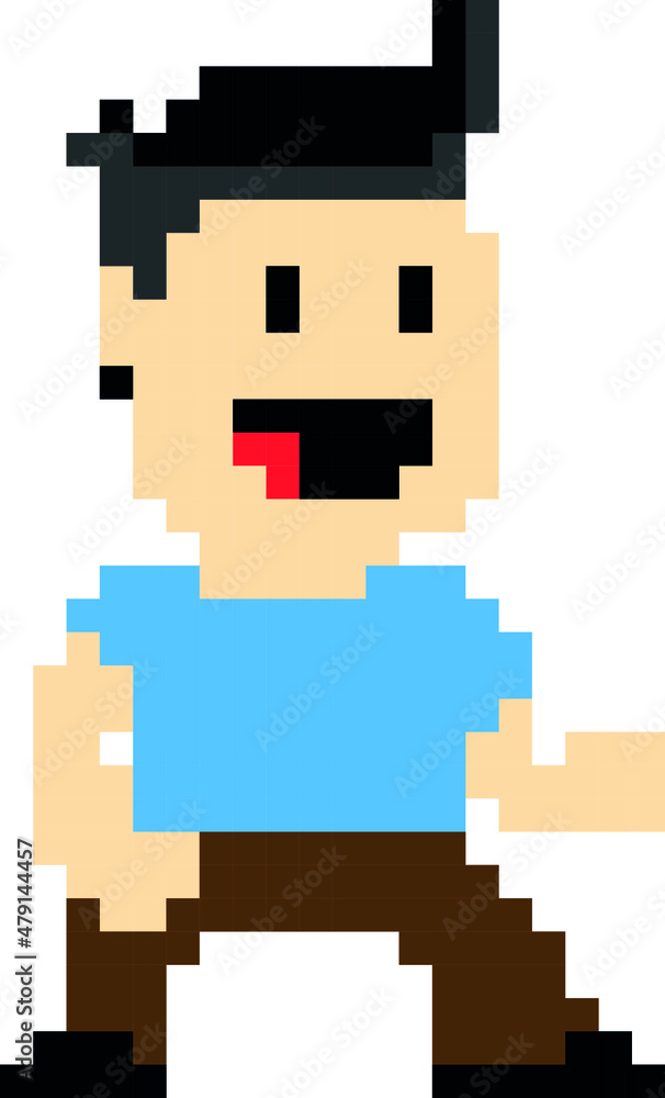 Man pixel art Vector illustration. Man pixel art clip art or image ...