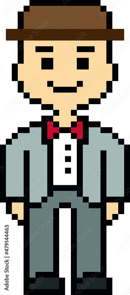Man pixel art Vector illustration. Man pixel art clip art or image ...