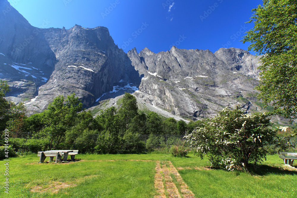 The Troll Wall or Trollveggen - part of the mountain massif ...