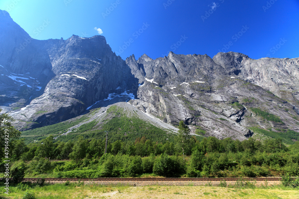 The Troll Wall or Trollveggen - part of the mountain massif ...