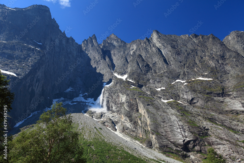The Troll Wall or Trollveggen - part of the mountain massif ...