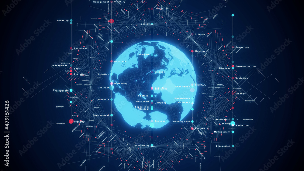 Global communication network concept. Business strategy. ilustração do ...