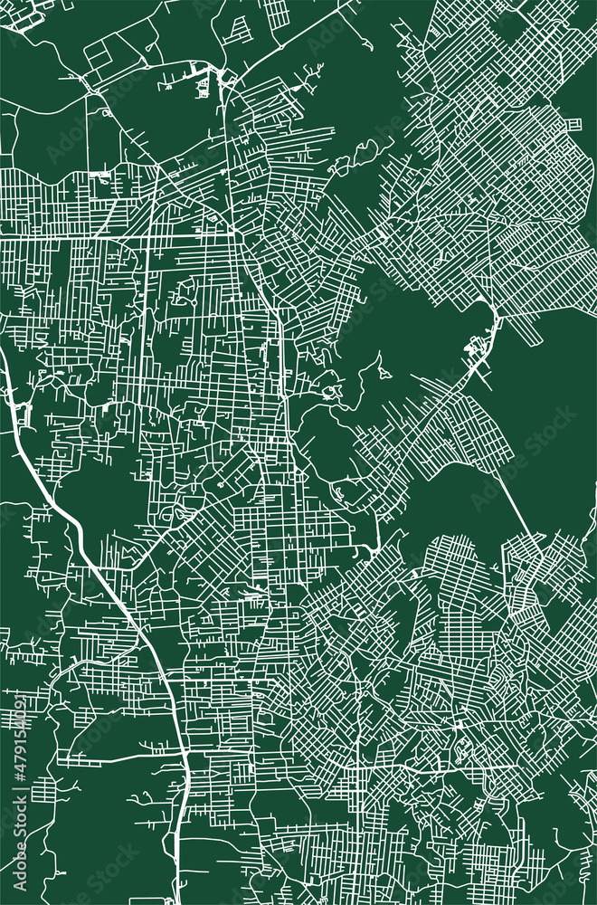 Joinville city Brazil municipality vector map. Green street map ...