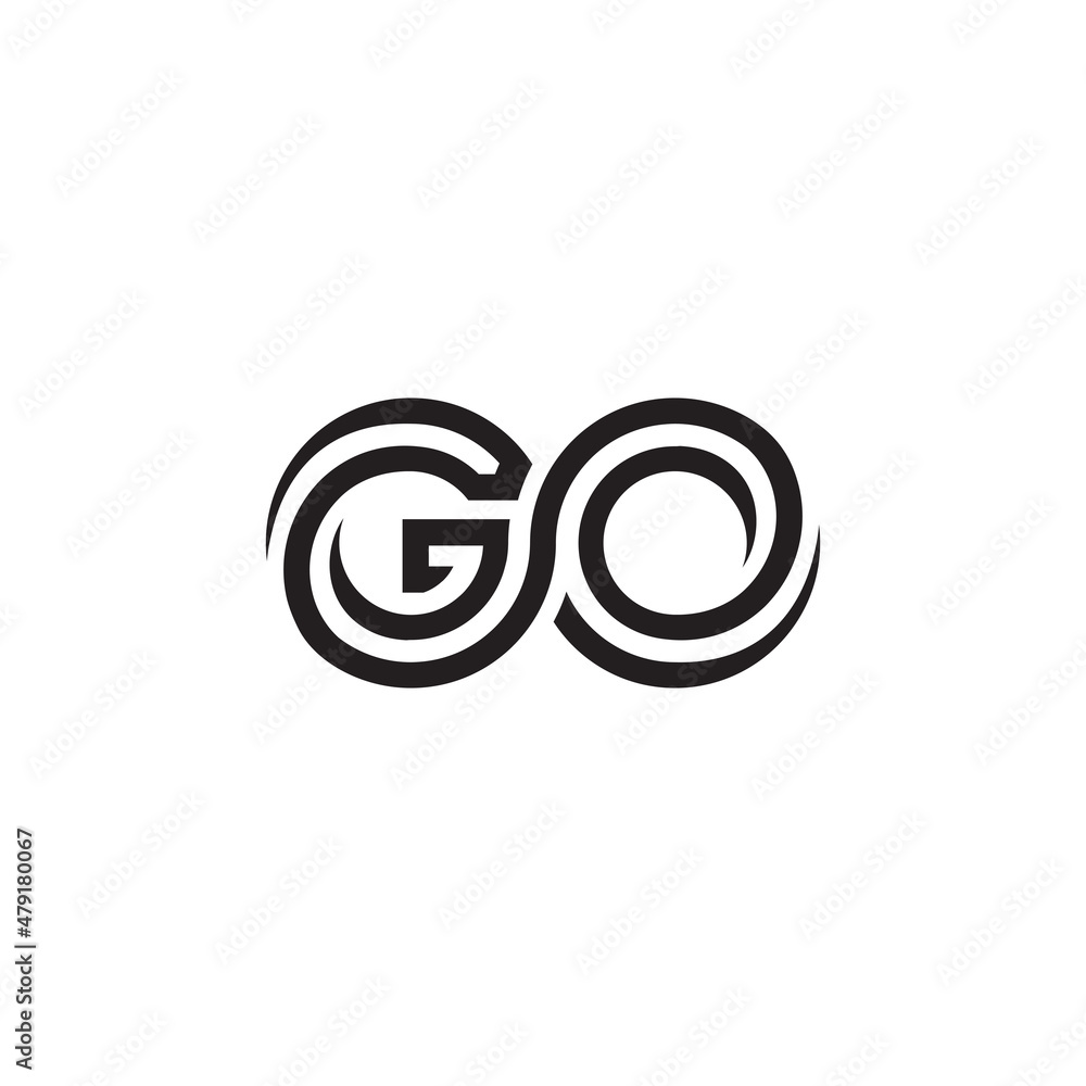 GO infinity logo design vector illustration on white background. Stock ...