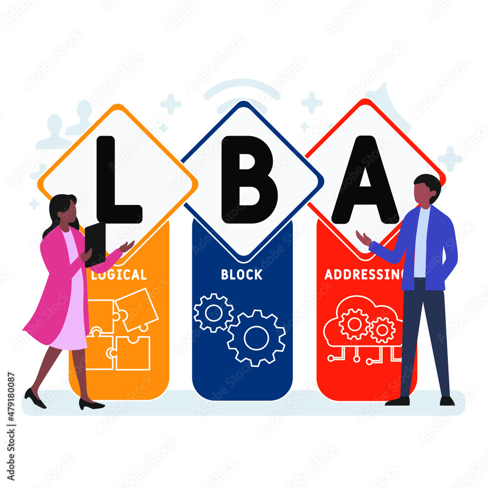 LBA - Logical Block Addressing acronym. business concept background ...