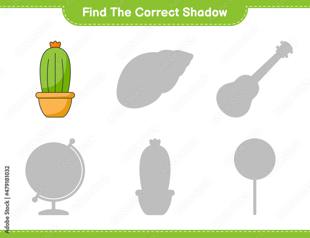 Find the correct shadow. Find and match the correct shadow of Cactus ...