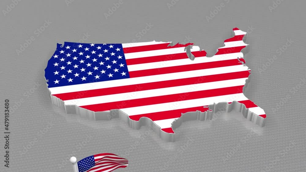 3D ABD map and flag. This is a digital ABD map, which is rendered in ...