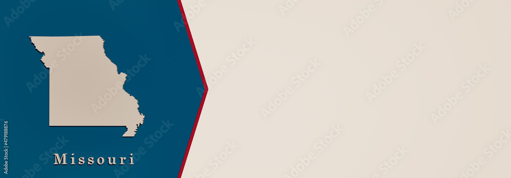 US State Missouri map and template banner. The name of state Missouri ...