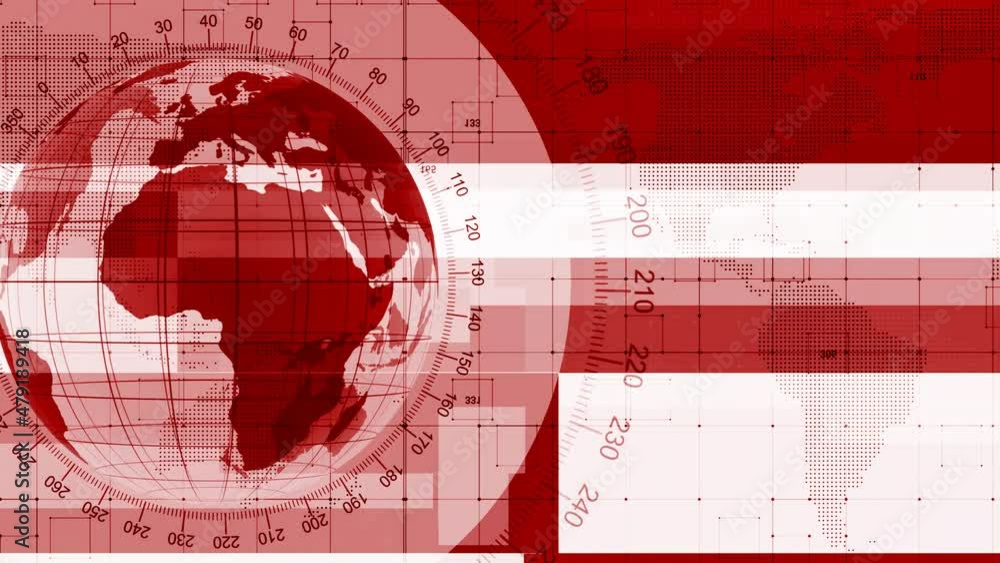 White red color technology news background animated with planet earth ...