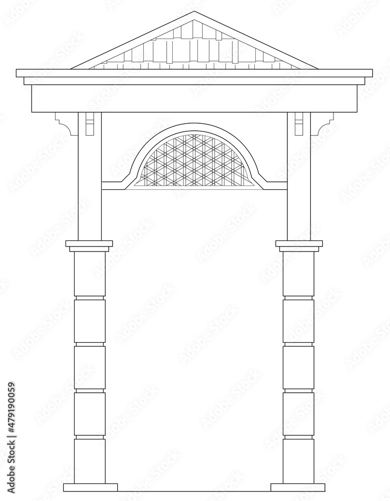 Architectural arch for the facade. It is usually used to further ...