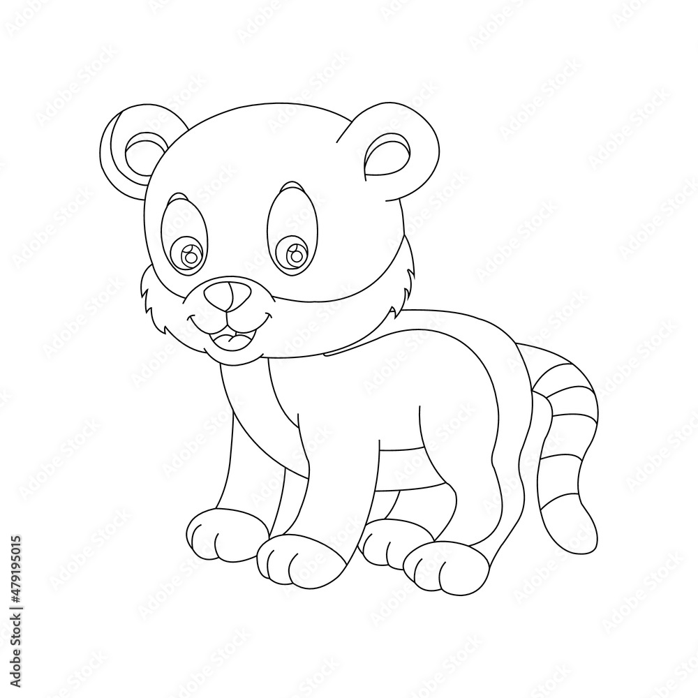 Kitty Cat outline coloring page for kids Stock Vector | Adobe Stock