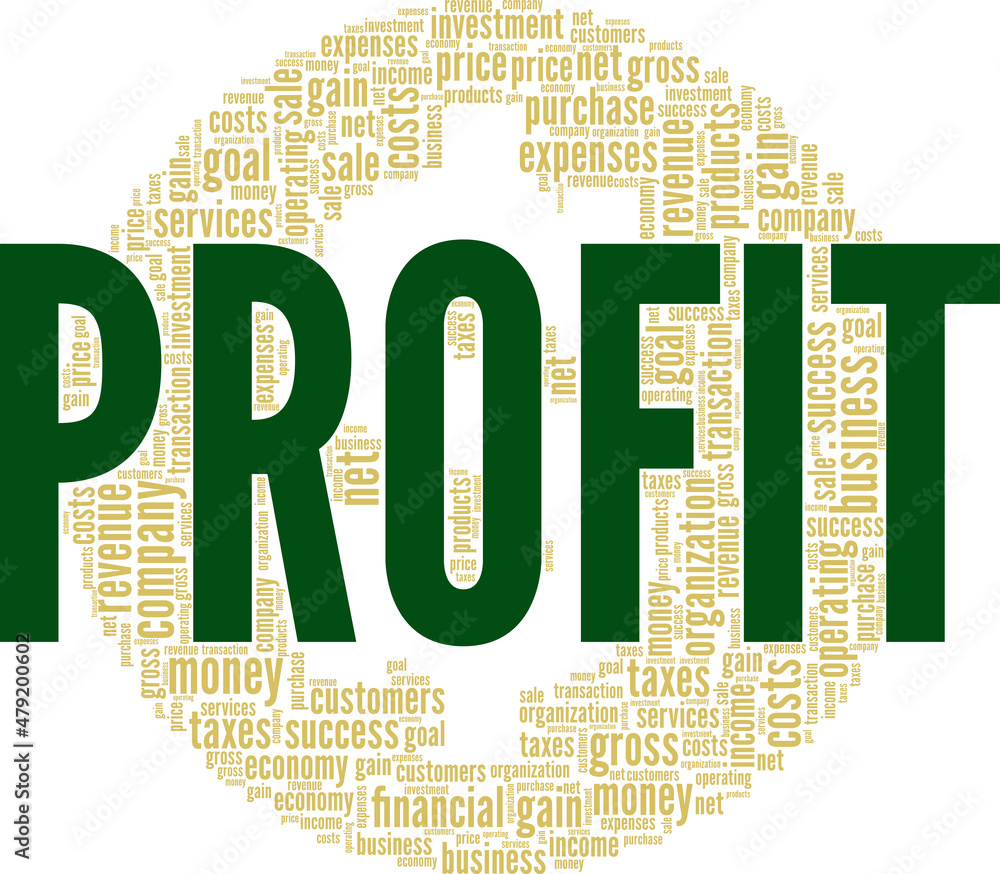 Profit concept vector illustration word cloud isolated on white ...