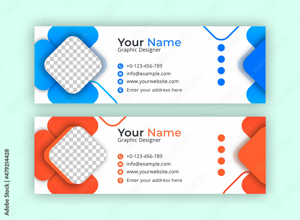 Vektorová grafika „Business Email Signature Template Design. With Two ... Vektorová grafika „Business Email Signature Template Design. With Two ...