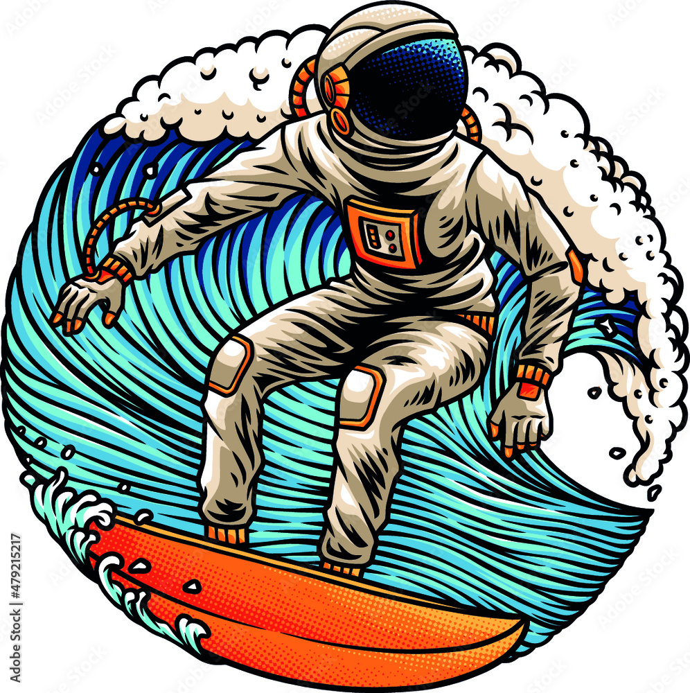 astronaut wave Stock Vector | Adobe Stock