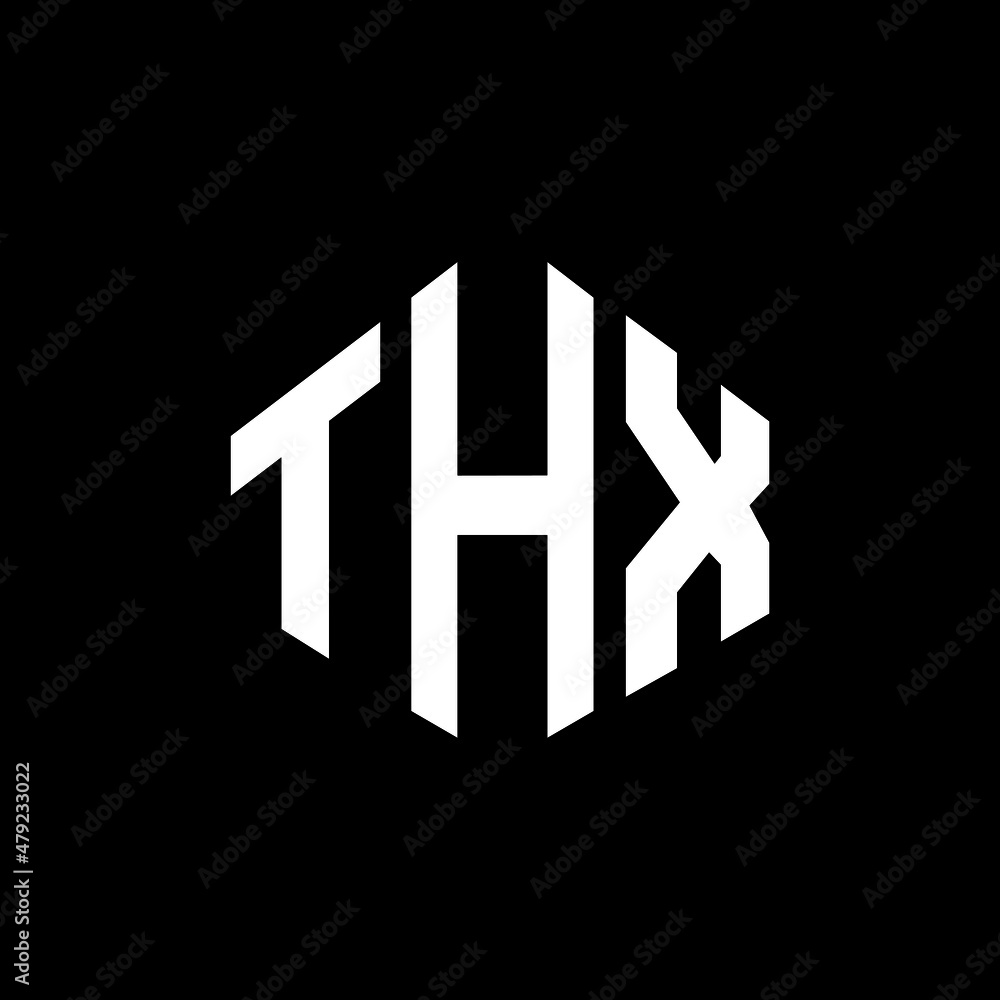 THX letter logo design with polygon shape. THX polygon and cube shape ...
