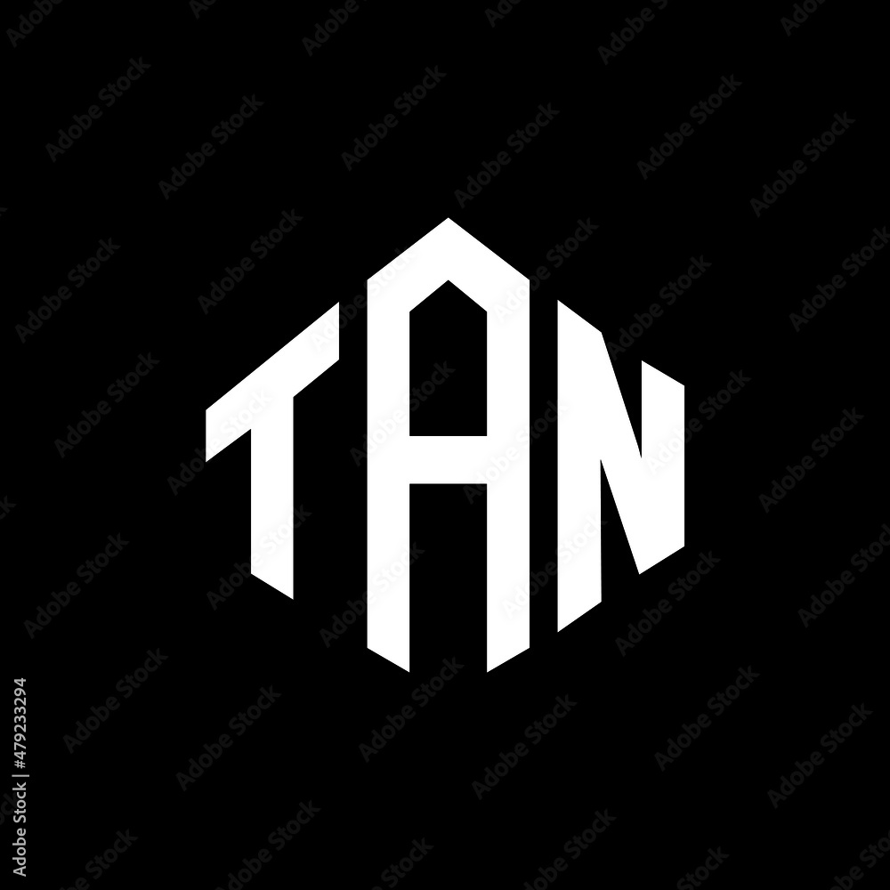TAN letter logo design with polygon shape. TAN polygon and cube shape ...