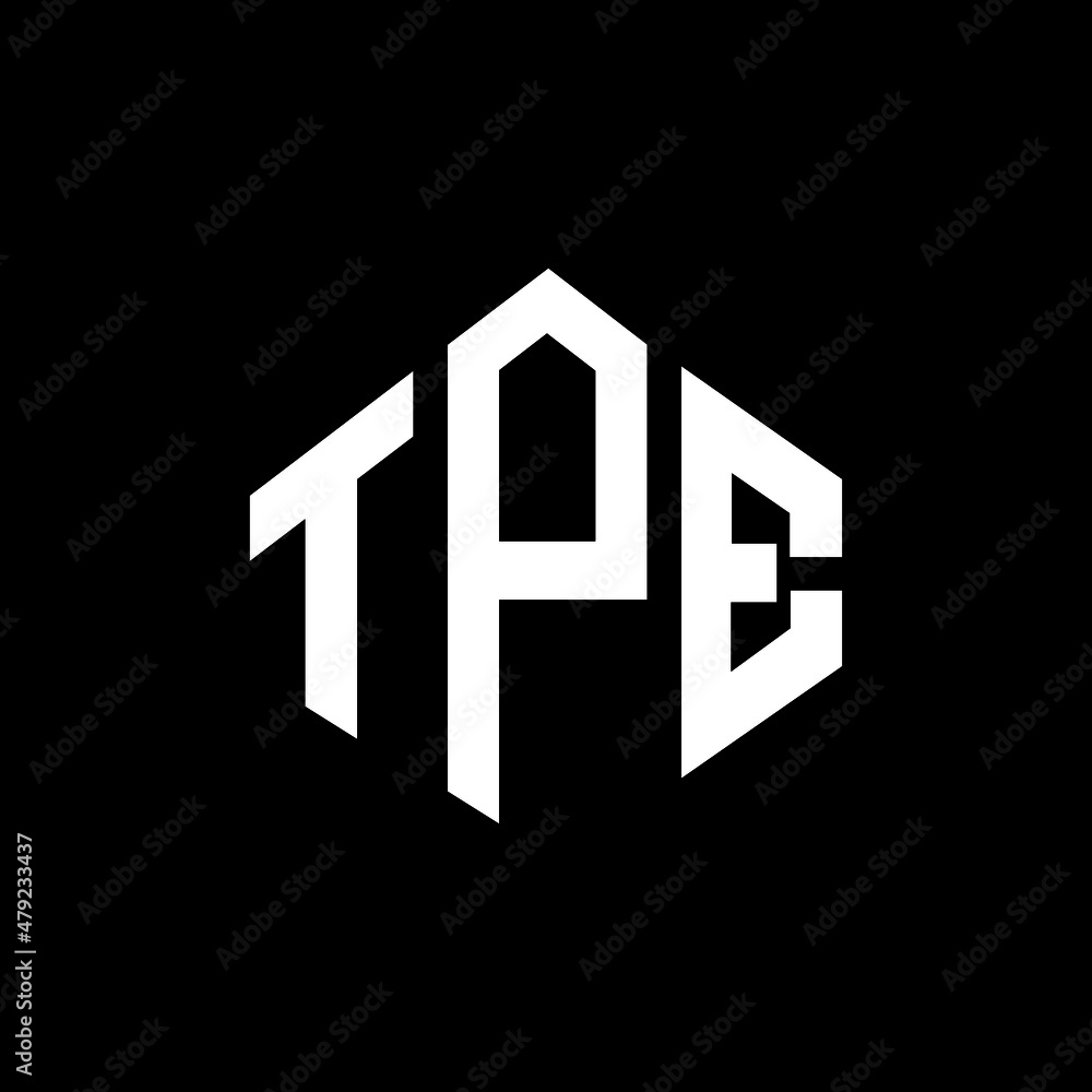 TPE letter logo design with polygon shape. TPE polygon and cube shape ...