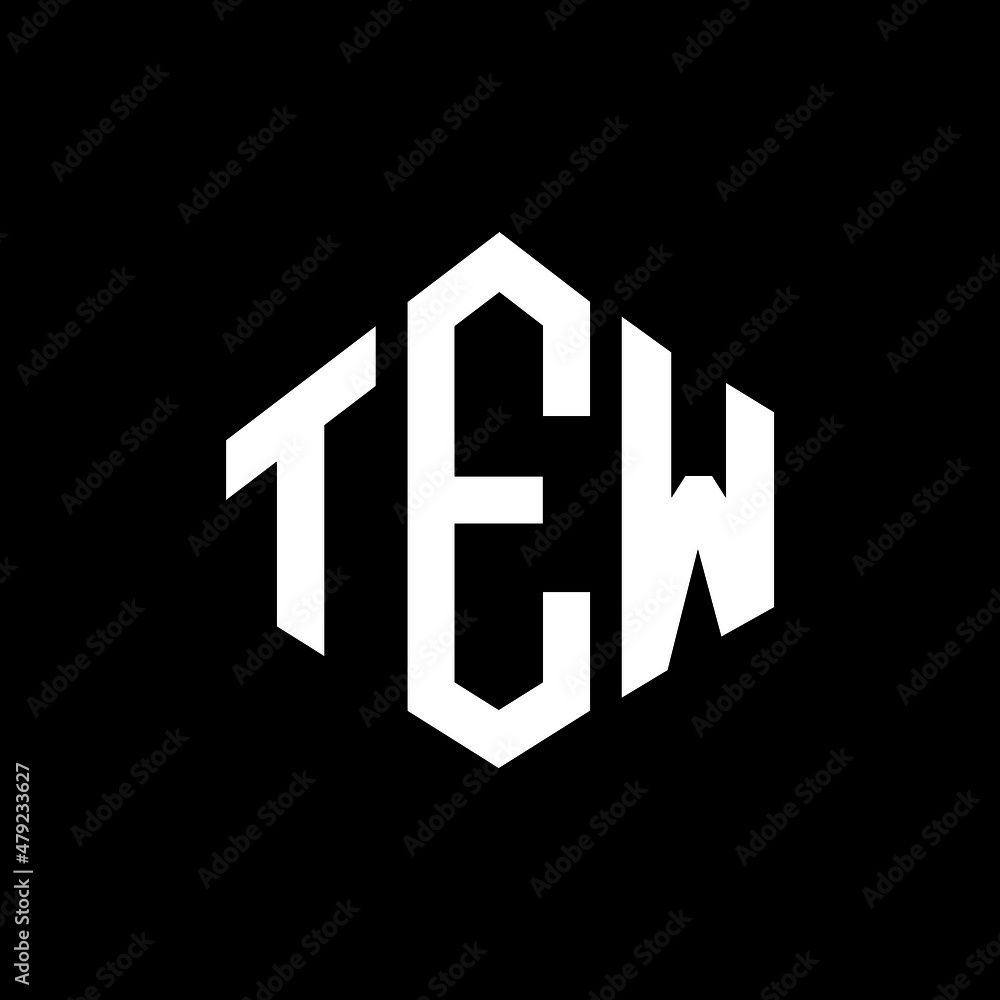 TEW letter logo design with polygon shape. TEW polygon and cube shape ...