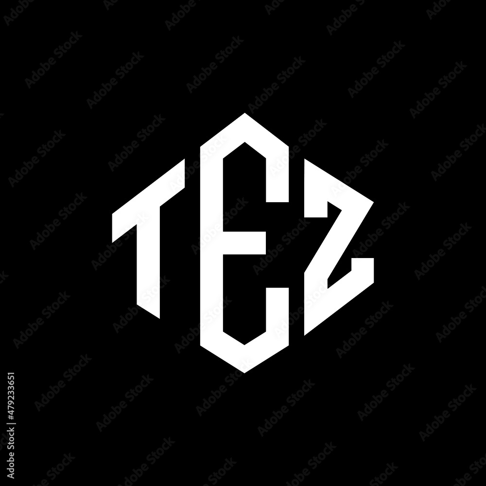 TEZ letter logo design with polygon shape. TEZ polygon and cube shape ...