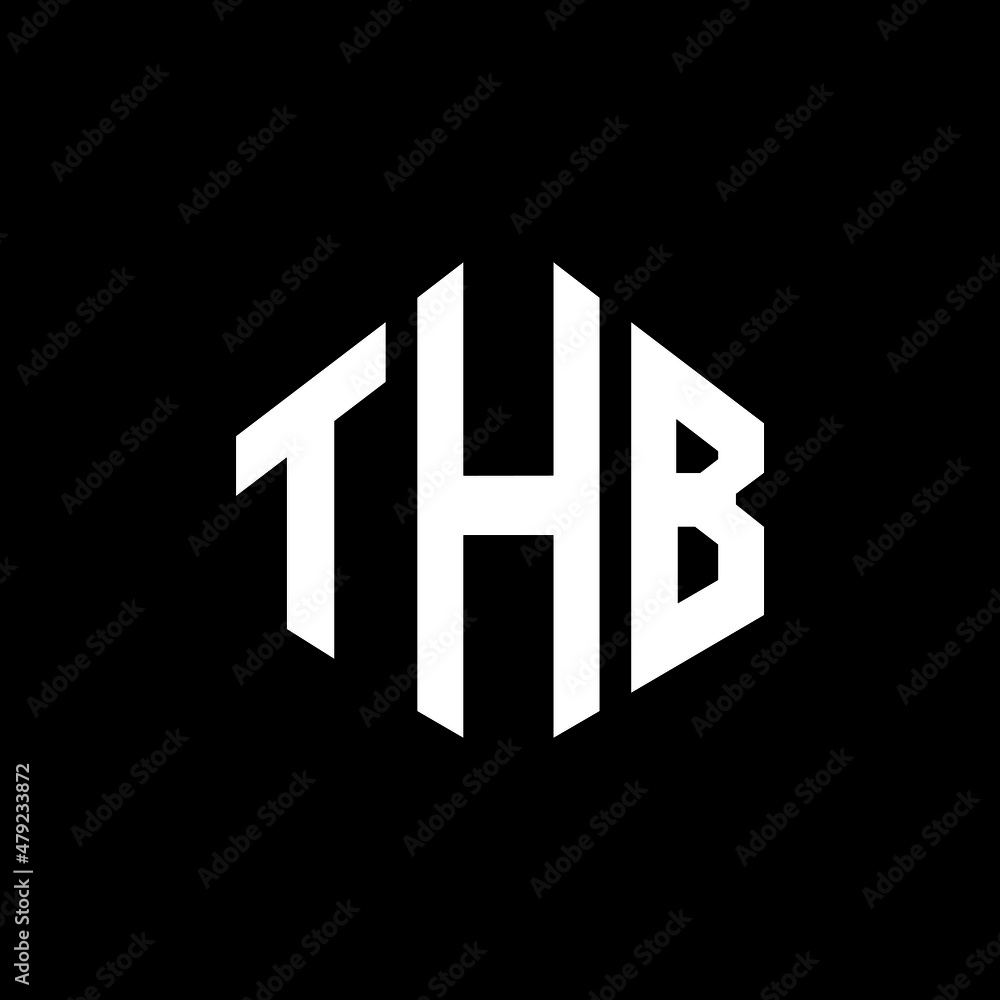 THB letter logo design with polygon shape. THB polygon and cube shape ...