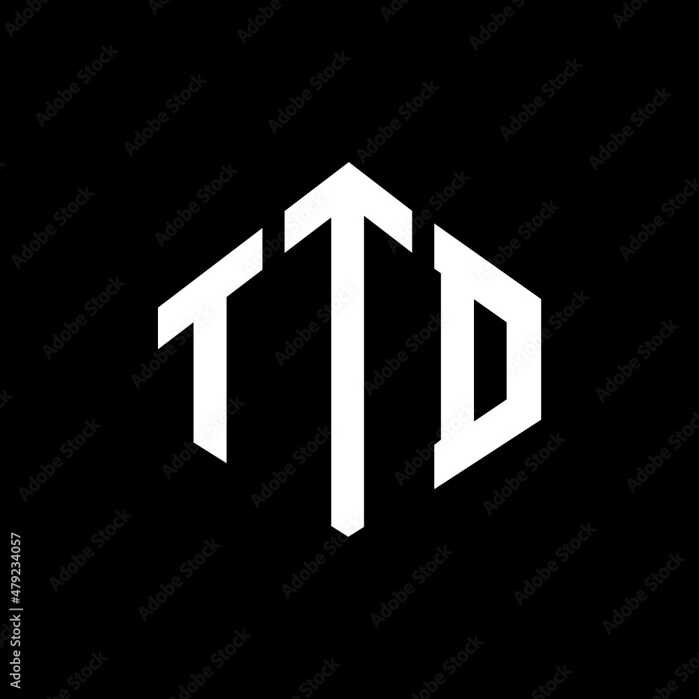 TTD letter logo design with polygon shape. TTD polygon and cube shape ...