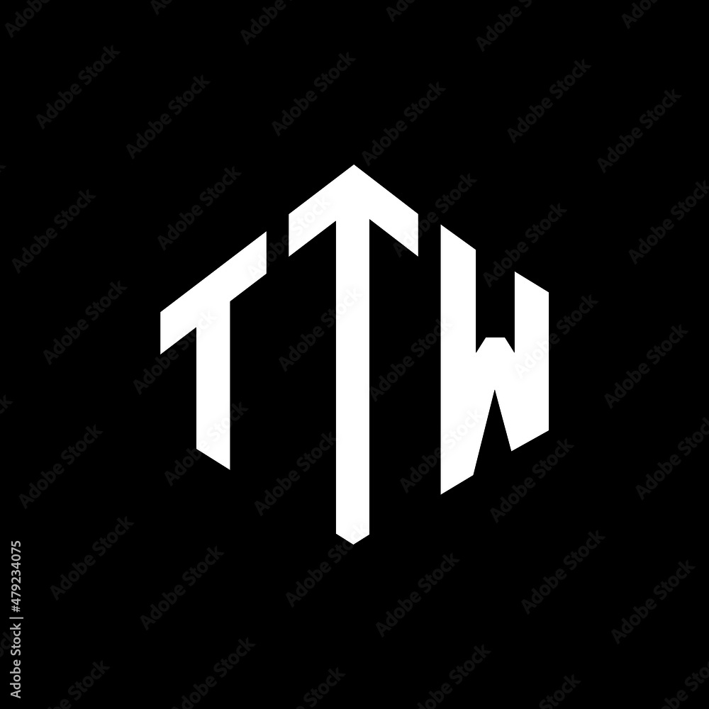 TTW letter logo design with polygon shape. TTW polygon and cube shape ...