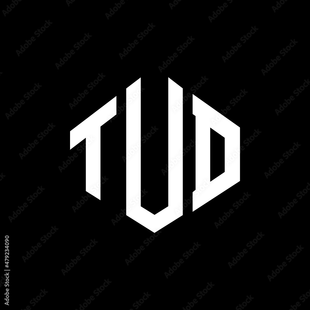 TUD letter logo design with polygon shape. TUD polygon and cube shape ...