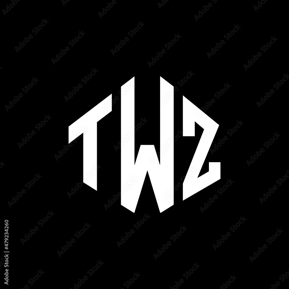 TWZ letter logo design with polygon shape. TWZ polygon and cube shape ...
