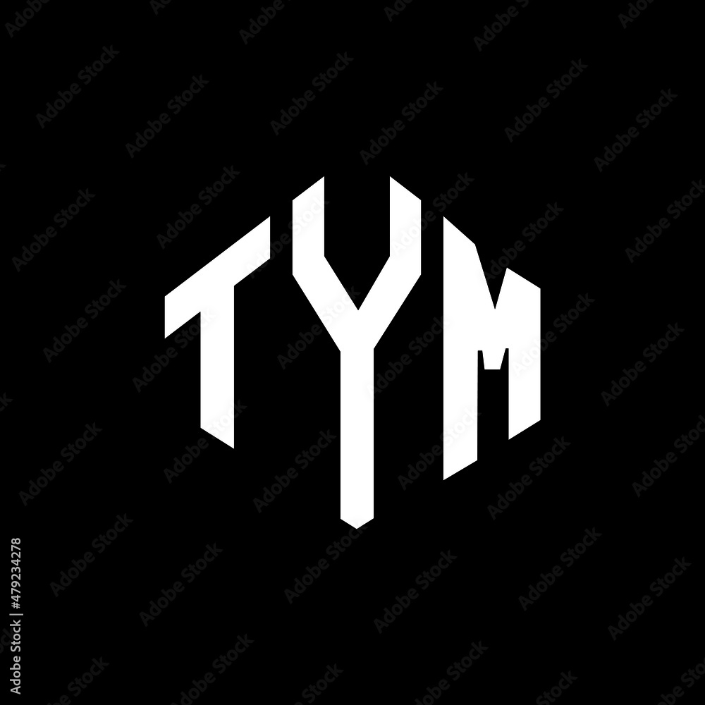 TYM letter logo design with polygon shape. TYM polygon and cube shape ...