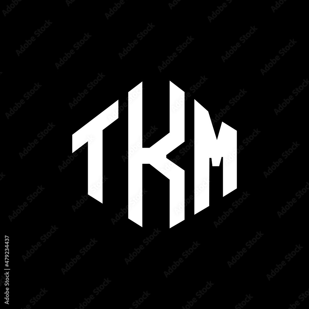 TKM letter logo design with polygon shape. TKM polygon and cube shape ...