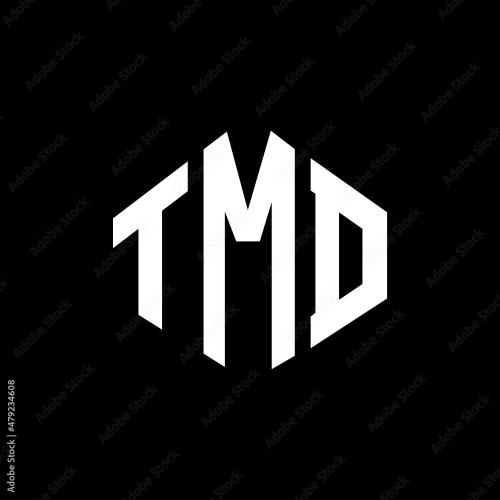 TMD letter logo design with polygon shape. TMD polygon and cube shape ...