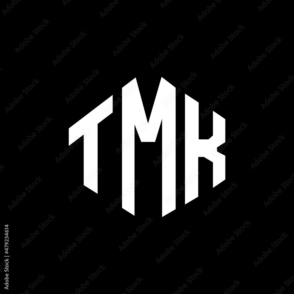 TMK letter logo design with polygon shape. TMK polygon and cube shape ...