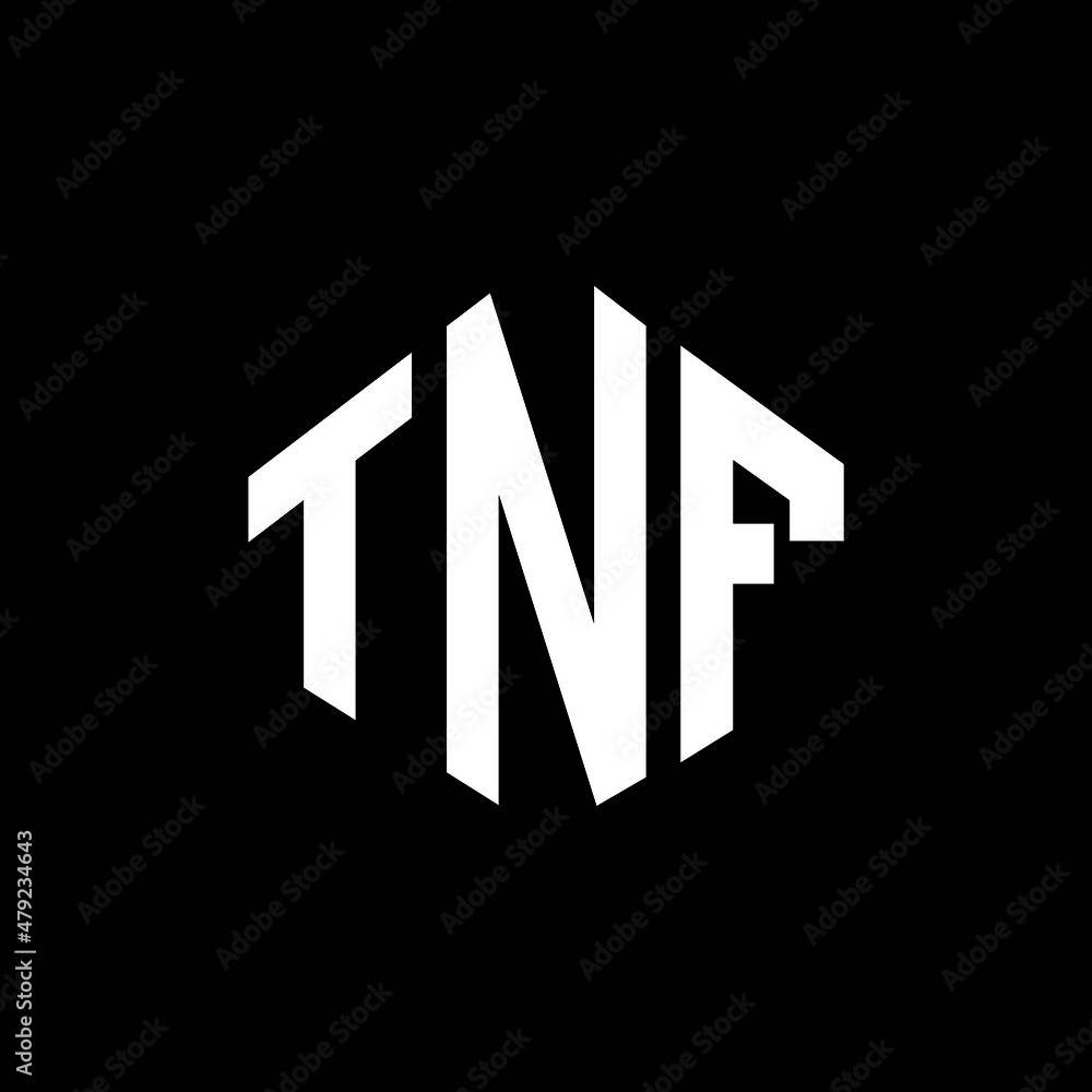 TNF letter logo design with polygon shape. TNF polygon and cube shape ...