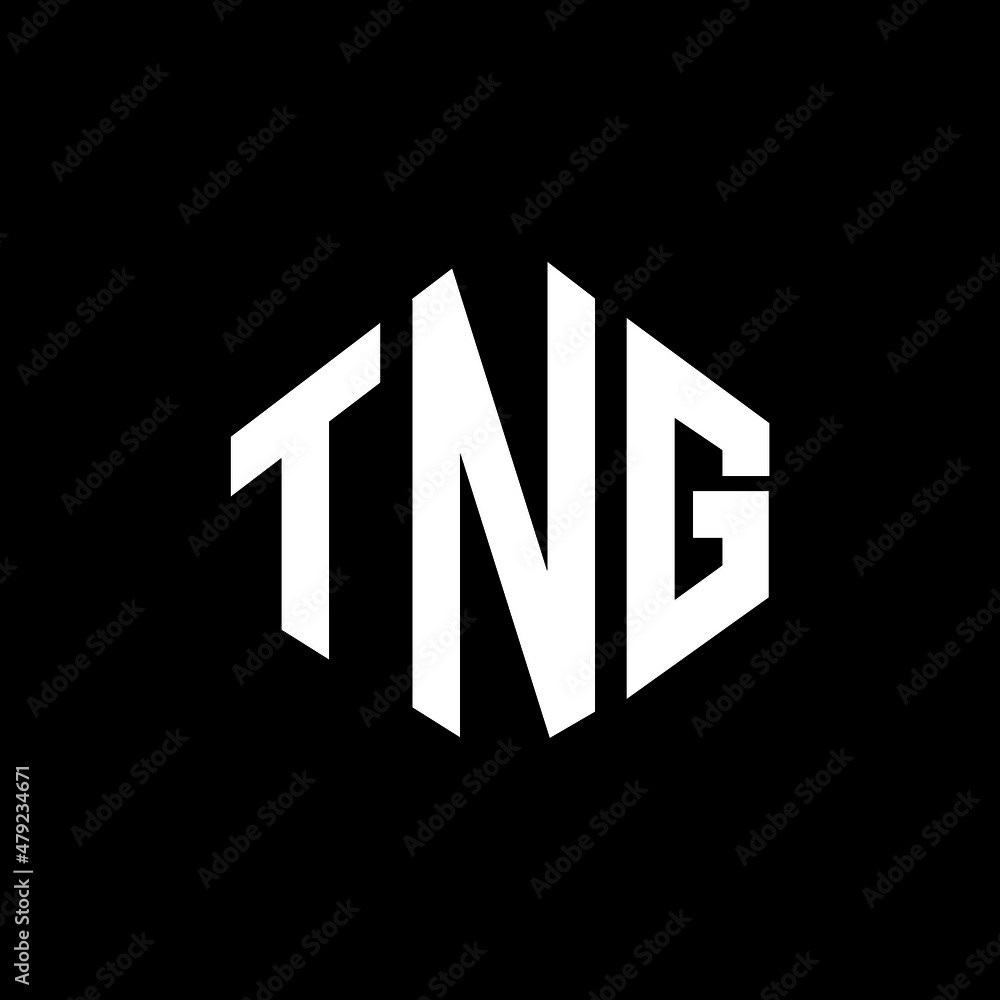 TNG letter logo design with polygon shape. TNG polygon and cube shape ...