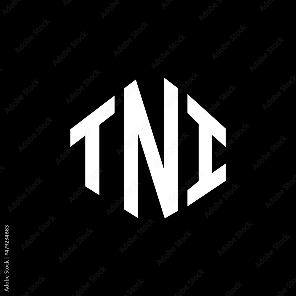 TNI letter logo design with polygon shape. TNI polygon and cube shape ...