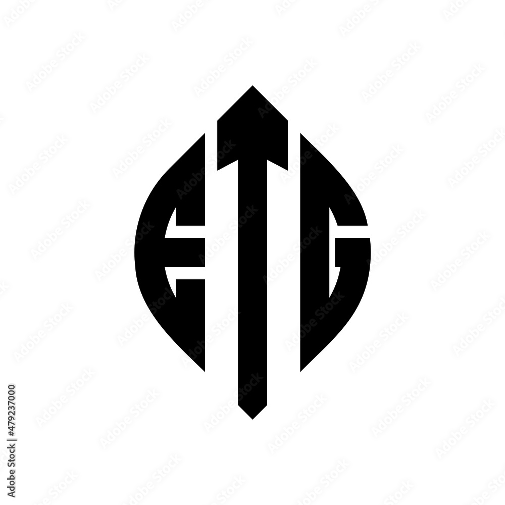 ETG circle letter logo design with circle and ellipse shape. ETG ...