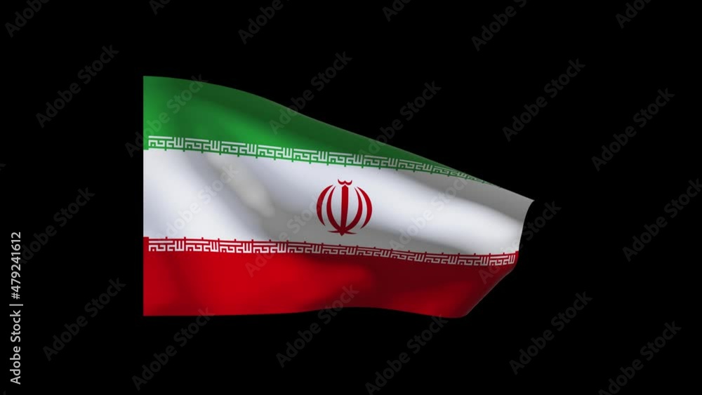 iranian flag waving on Black Backgrounds. Seamless 4k resolution ...