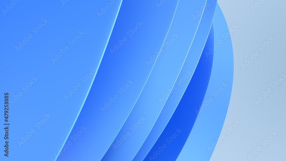 Abstract blue fashion background. Curvy layers wallpaper. 3d rendering ...